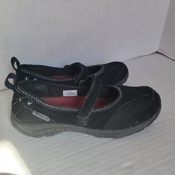 Merrell | Shoes | Womens Merrell Kamori Emme Black Mary Jane Leather ...